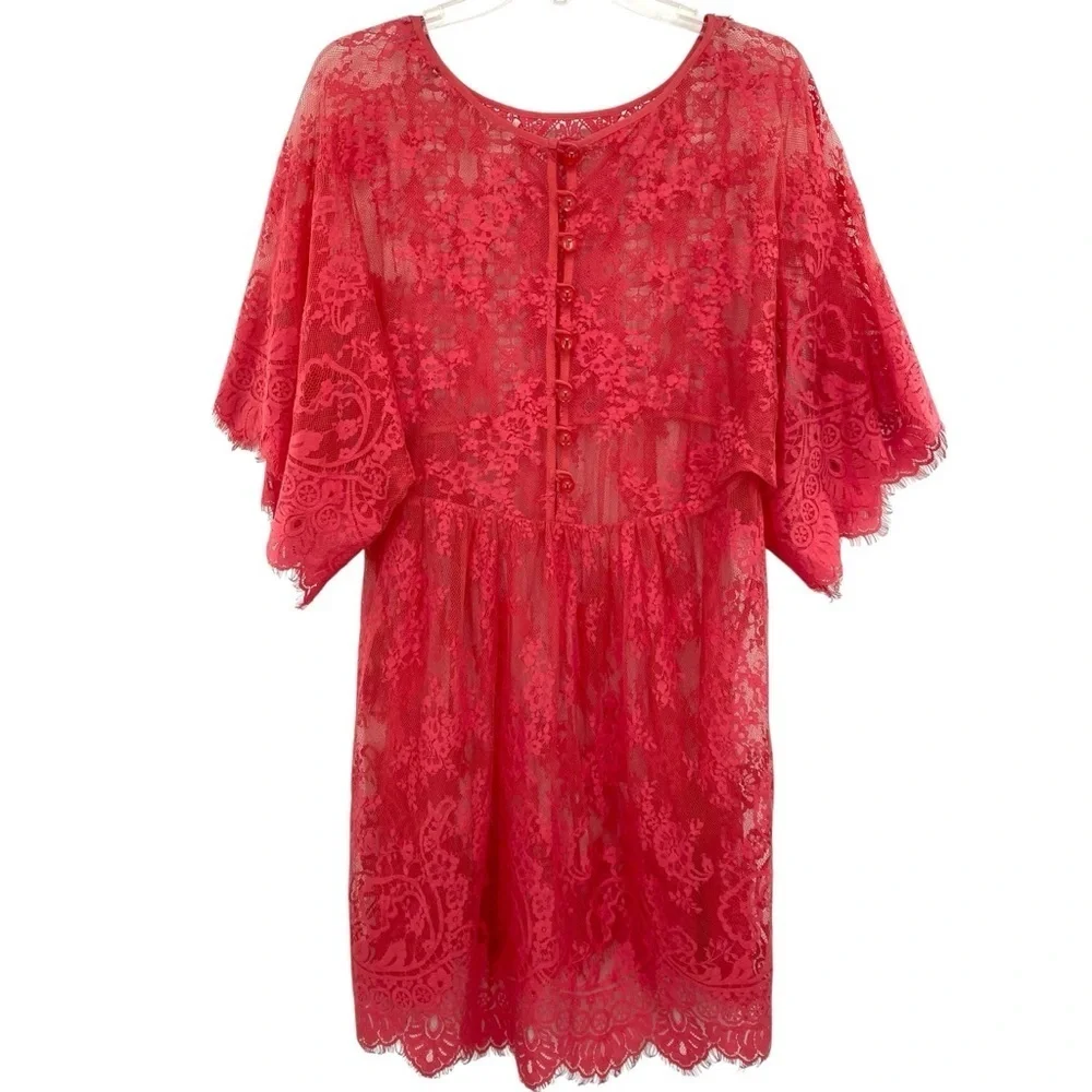 Tracy Reese | Dresses | Tracy Reese Plenty Sheer Pink Lace Dress ...